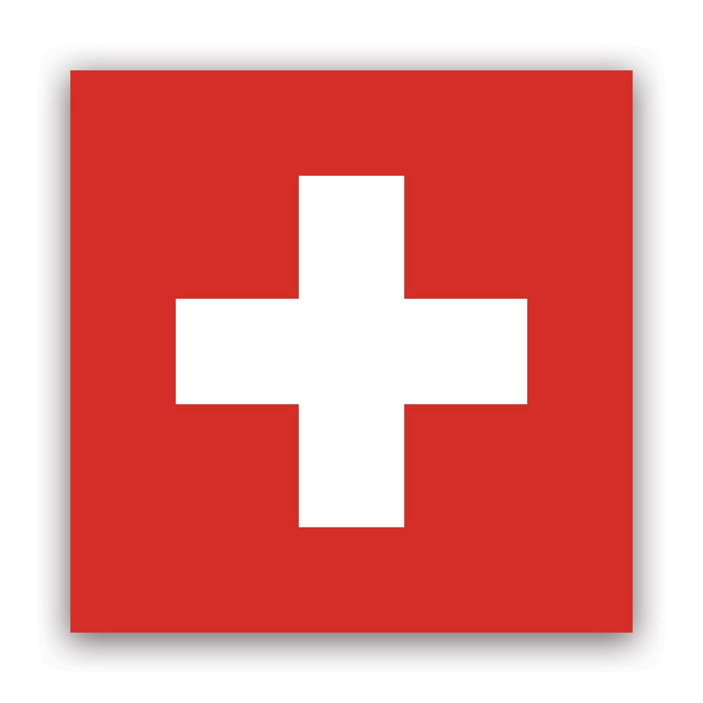 Swiss Flag Sticker Decal - Self Adhesive Vinyl - Weatherproof - Made in ...