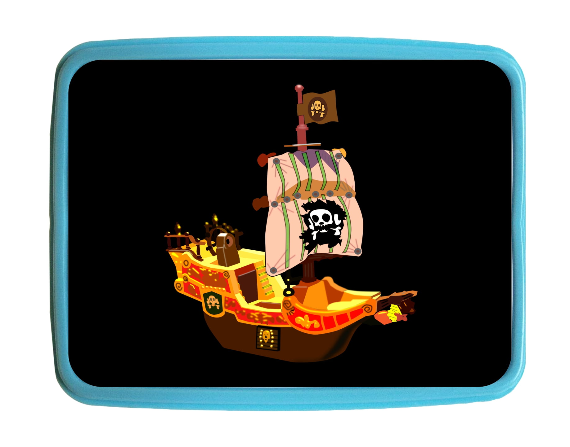 Pirate Ship Vector Kids Bento Lunch Box with 3 Compartment Food ...