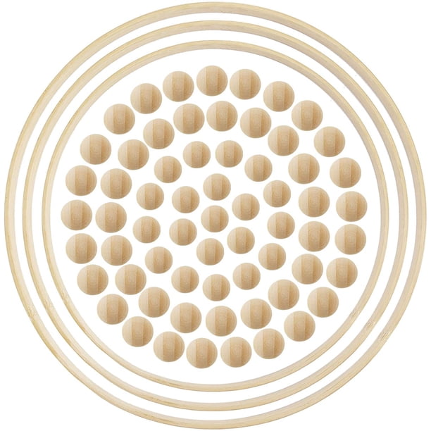 150 Pieces Wooden Half Balls Unfinished Split Wood Balls 2 Sizes ...