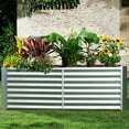 Land Guard 8x4x2ft Raised Rectangle Garden Beds Outdoor，Galvanized ...