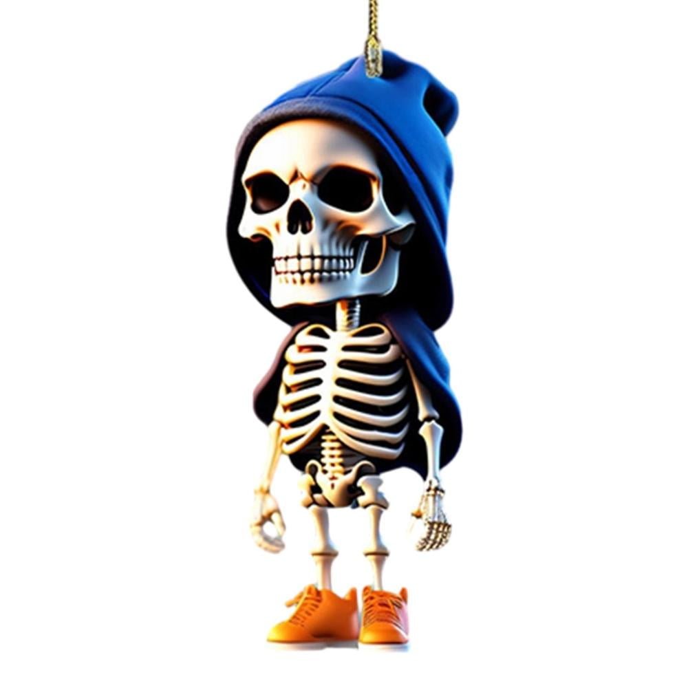 Skeleton Swing Car Ornament|Acrylic Skeleton Figurines Car Mirror Swing ...