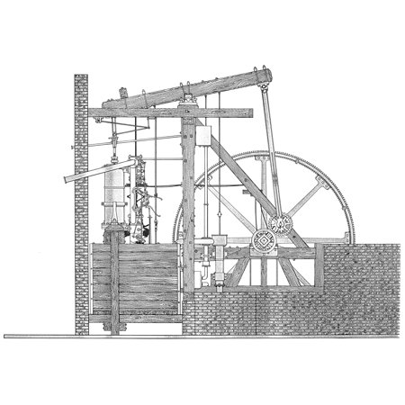 Watt'S Steam Engine, 1788. /Nschematic View Of James Watt'S (1736-1819 ...