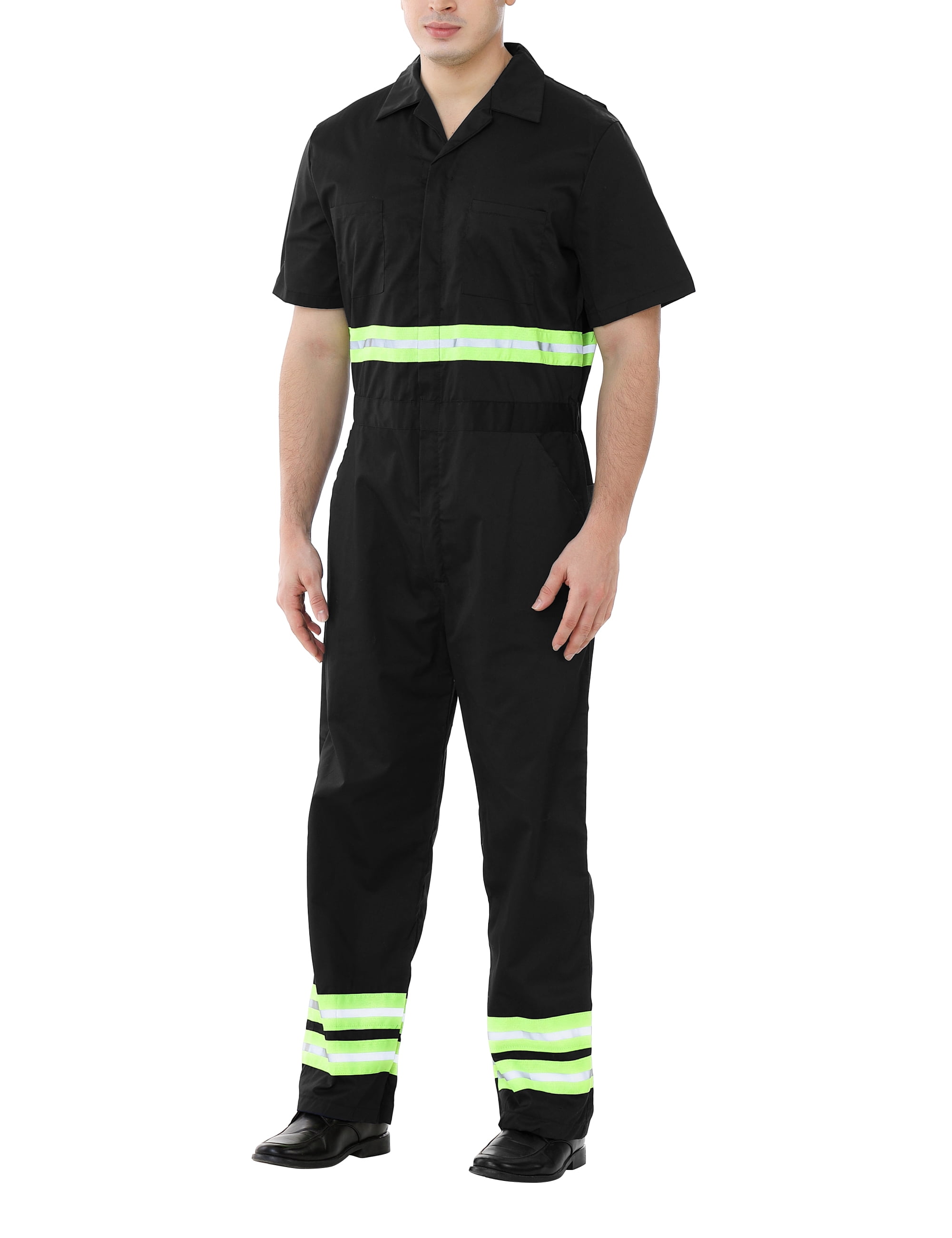 TOPTIE Men's Reflective Coverall Enhanced Visibility Coverall, Short ...