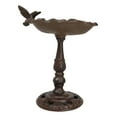 Rustic Cast Iron Hummingbird Perching On Flower Garden Bird Feeder Bath ...