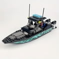 89pcs City Police Moc SWAT Black Camouflage Sea Speedboat Assault Boat ...