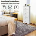 Gymax 6 Drawer Chest Dresser Clothes Storage Bedroom Tall Furniture Cabinet White - Walmart.com