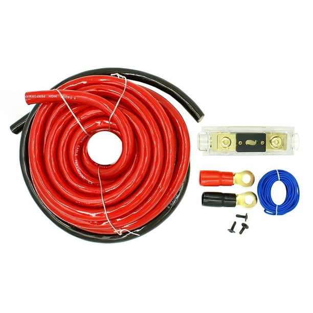 DNF 0 Gauge Red Audio Kit Amplifier Amp Installation Kit 6000W ...