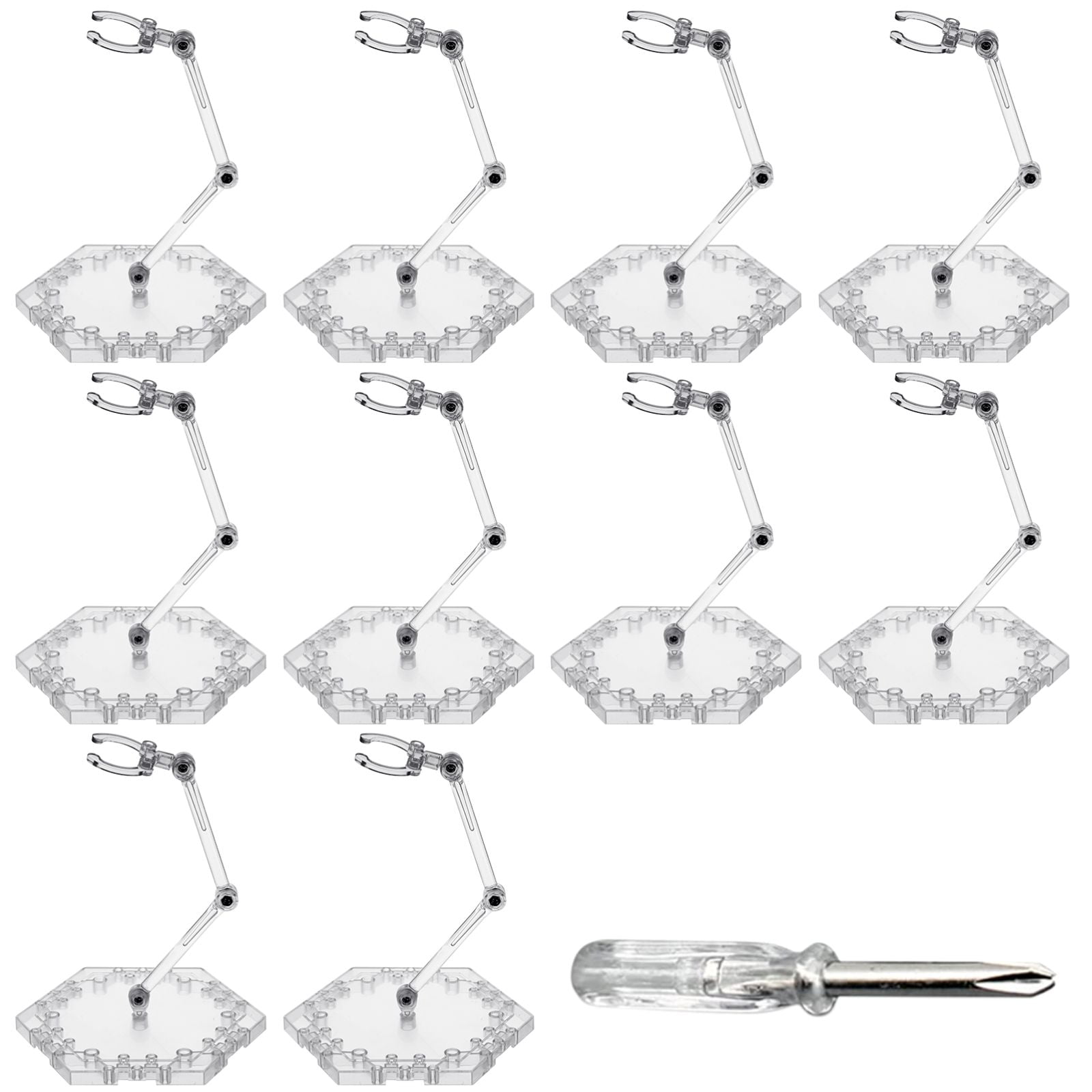 Action Figure Stand, 10 Pcs Clear PVC Plastic Doll Model Stand with ...
