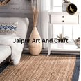 Jaipur Art And Craft Reversible Handmade Rectangle Blue Jute Area Rug ...