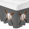 Baseball Bed Skirt Queen Size 16 Inch Drop, Sports Gray Background ...