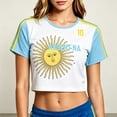 BOOMNY Women's Argentina Soccer T-Shirts Short Sleeve Cropped ...