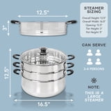 30 CM Stainless Steel 3 Tier Steamer Pot - Walmart.com