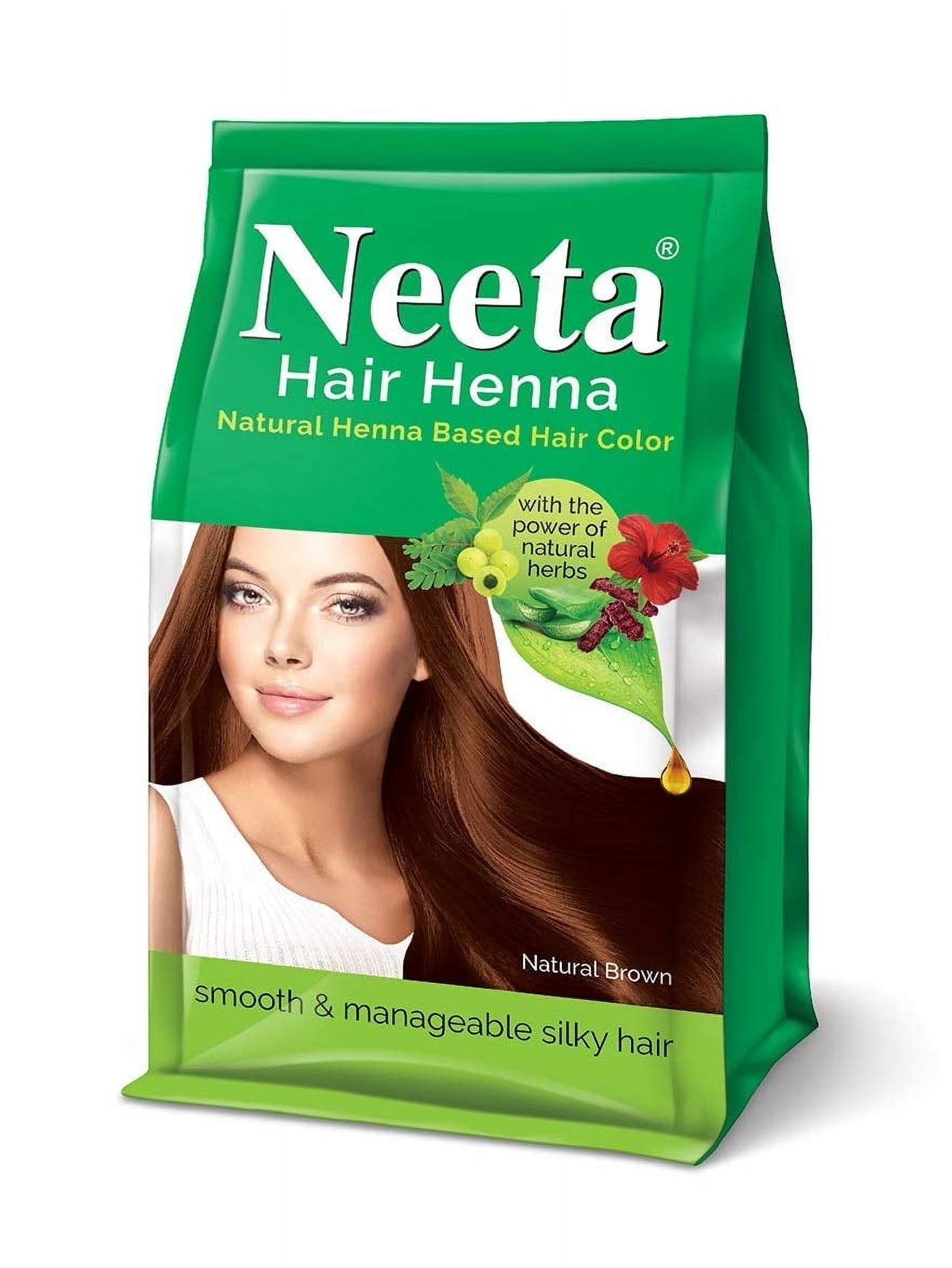 Neeta Hair Henna Henna con 5 Hierbas, Hair Color a Base de Natural 100% ...