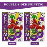 Newhomestyle Welcome Mardi Gras Decorative Garden Flag, Crawfish Mask ...