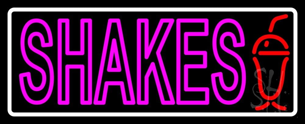 Pink Double Stroke Shakes With Border LED Neon Sign 13 x 32 - inches ...