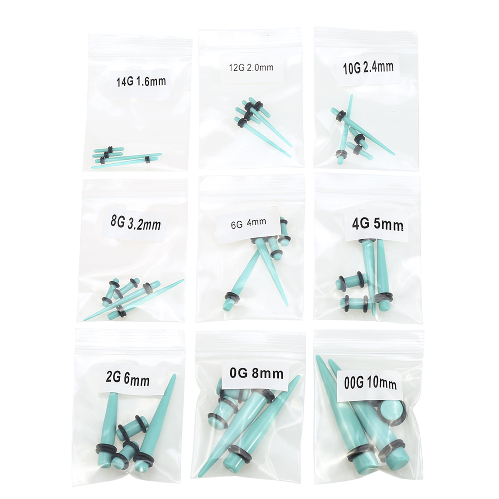 Ear Taper Set Non-Toxic Ear Stretching Set 8 Types Ear Taper Acrylic ...
