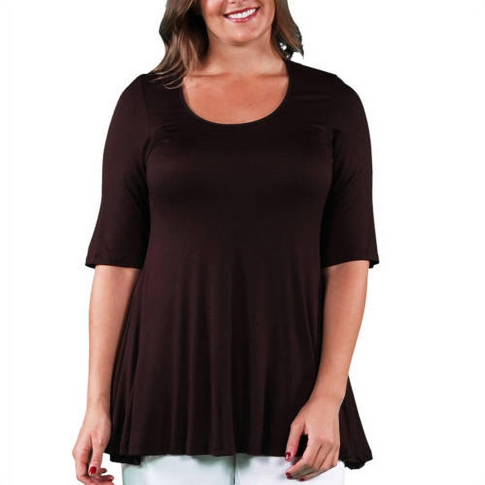 24/7 Comfort PlusWomen's Plus Size Elbow Sleeve Tunic - Walmart.com