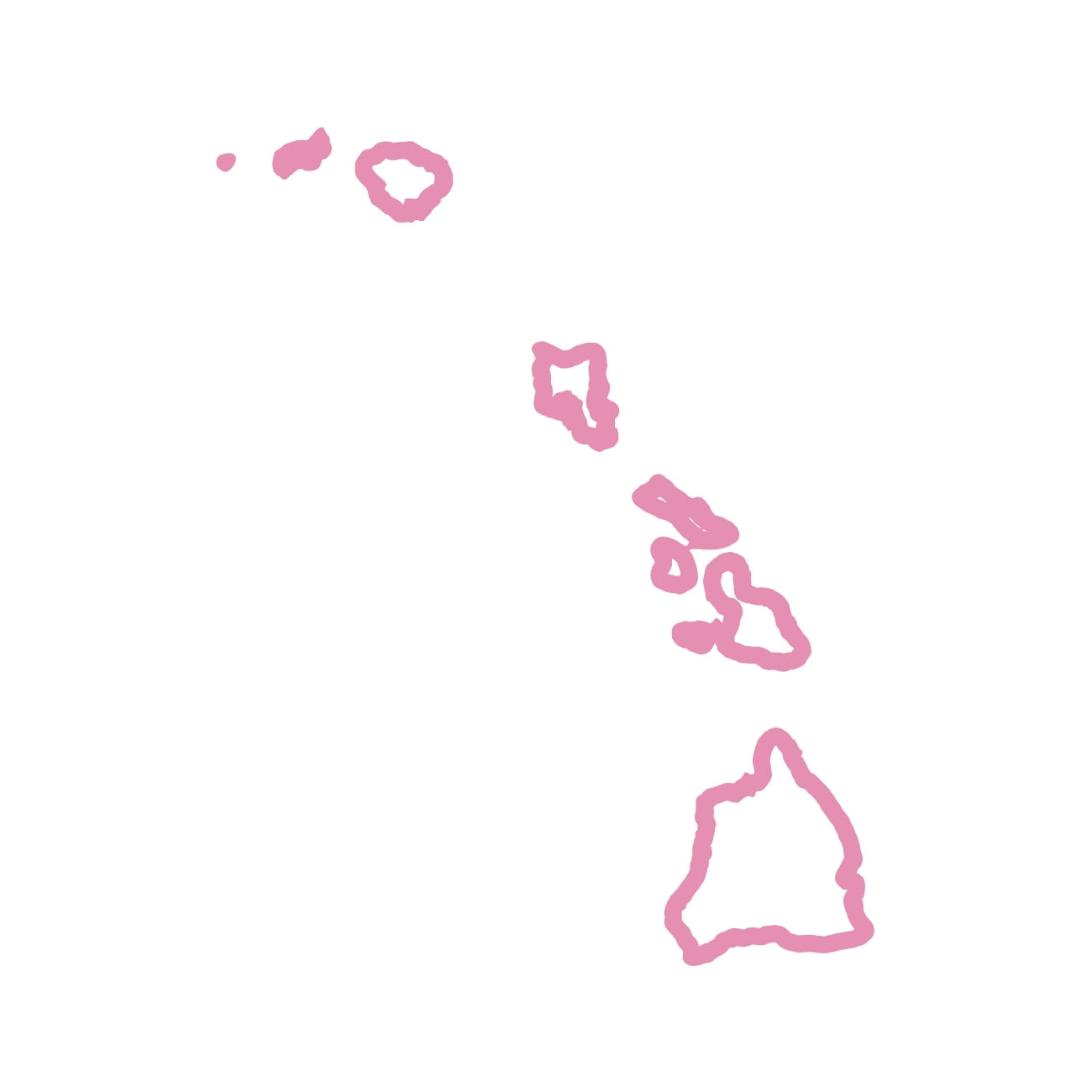 Hawaii Outline Sticker Decal Die Cut - Self Adhesive Vinyl ...