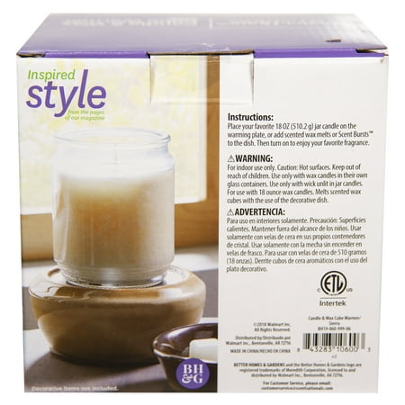 Better Homes & Gardens Candle and Wax Cube Warmer, Sierra - Walmart.com ...