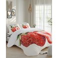 4 Piece Duvet Cover Set Twin, Red Strawberry Farm Fruit Soft Breathable ...
