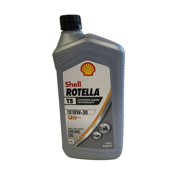 Shell Rotella T5 Diesel Engine Oil HD Synthetic Blend 10W-30 - Walmart.com