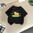 BOOMNY Toddler Girls Short Sleeve T-Shirts Crew Neck Cartoon Capybara ...