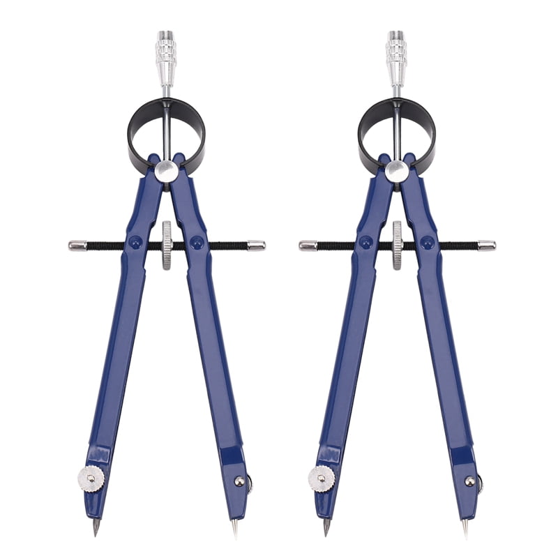 2 Pack Drafting Compass with Lock Bow Compass Drawing Metal Compass ...