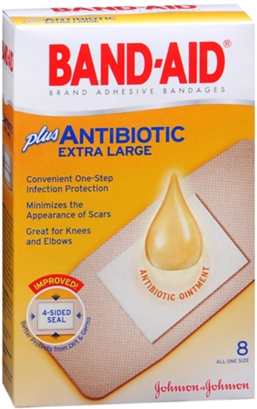 Band-Aid Brand Bandages with Neosporin Antibiotic, Extra Large, 8 ct ...