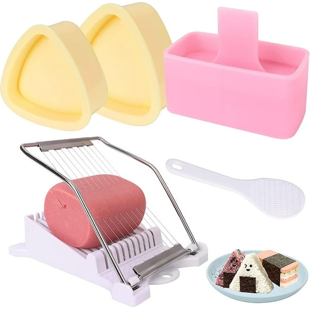 Spam Maker Kit Non-stick Mold Press, Luncheon Meat Slicer, Onigiri Mold ...