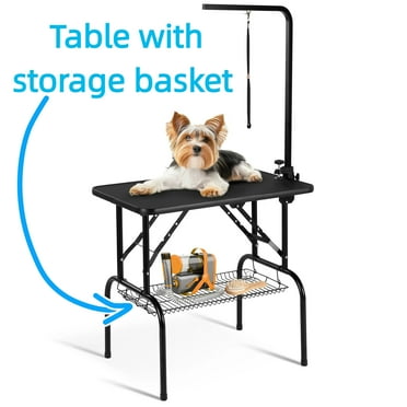 NiamVelo Foldable Pet Grooming Table with Adjustable Trimming Arm Clamp ...