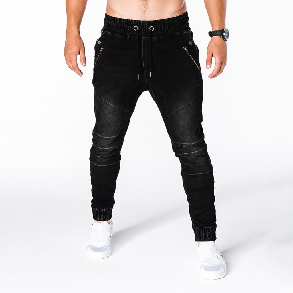Click here for Egnmcr Jeans For Men  Mens Elastic Waist Loose Fit... prices