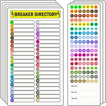 10 Sheets Versatile Breaker Panel Label For Circuit Breaker Box Fuse ...