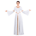Ibtom Castle Women Metallic Color Block Liturgical Praise Dance Dress