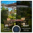 9' Solar Patio Umbrella LED Lighted, Tilt & Crank Outdoor Umbrella for ...
