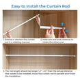 6 Pcs Spring Tension Curtain Rod, 28"-48" Adjustable for Bathroom ...