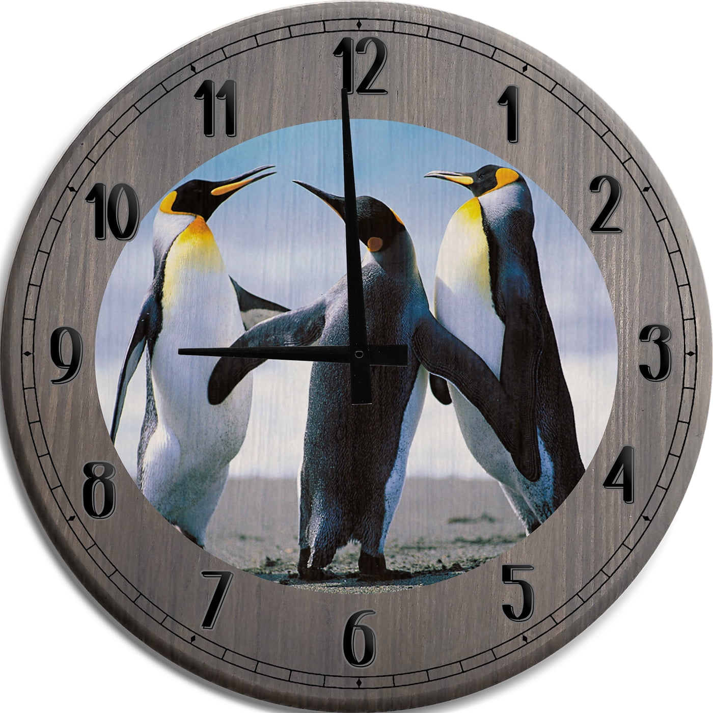 Large Wall Clock Penguins Dancing on the Beach Man Cave Wall Decor ...