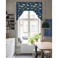 Blue Dinosaur Kitchen Swag Valance for Window, Rod Pocket Short Kitchen ...