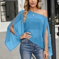 DDAPJ pyju Womens Sheer Poncho Shrug Elegant Chiffon Shawl One Shoulder ...