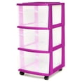 Clear Plastic 3 Drawer Medium Home Organization Storage Container Tower ...