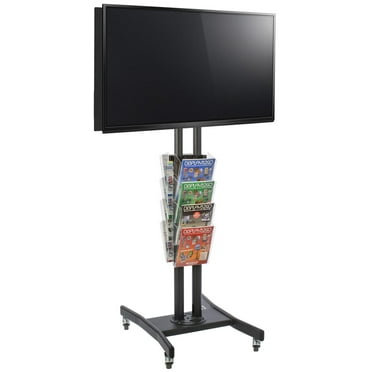 Double Sided Dual TV Stand with Shelf, 32" to 65" HDTV Screens, Rolling ...