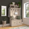 Bowery Hill 40" Engineered Wood Hall Tree & Shoe Bench with Doors in ...