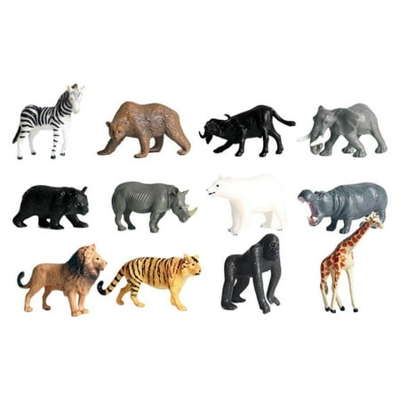 fastboy 12 Pieces Realistic Wildlife/Zoo Animal Model Figurine Kids ...