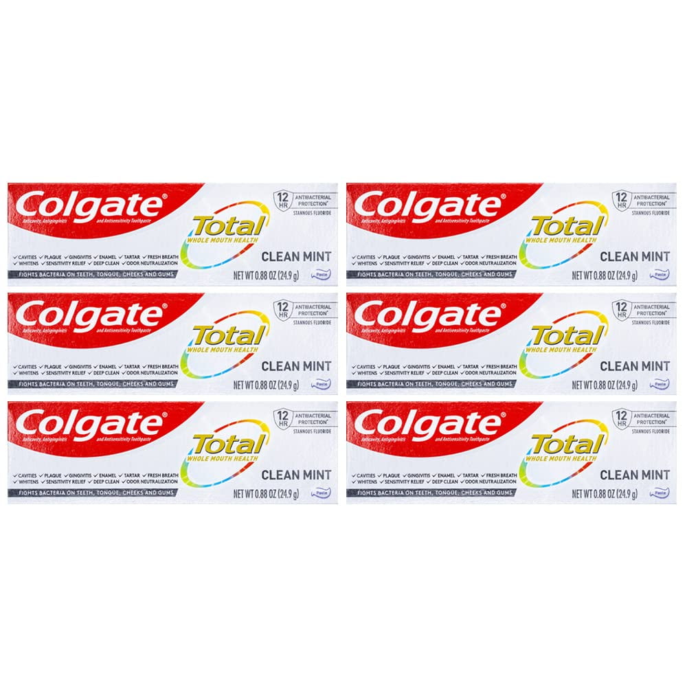 Colgate Total Toothpaste, Clean Mint, Travel Size 0.88 oz (24.9g ...