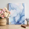 Blue Gradient Marble Canvas Wall Art for Living Room, Modern Abstract ...