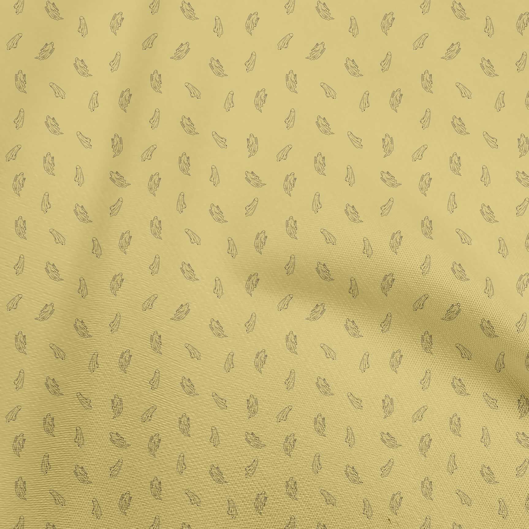 oneOone Silk Tabby Yellow Fabric Halloween Ghost Fabric For Sewing ...