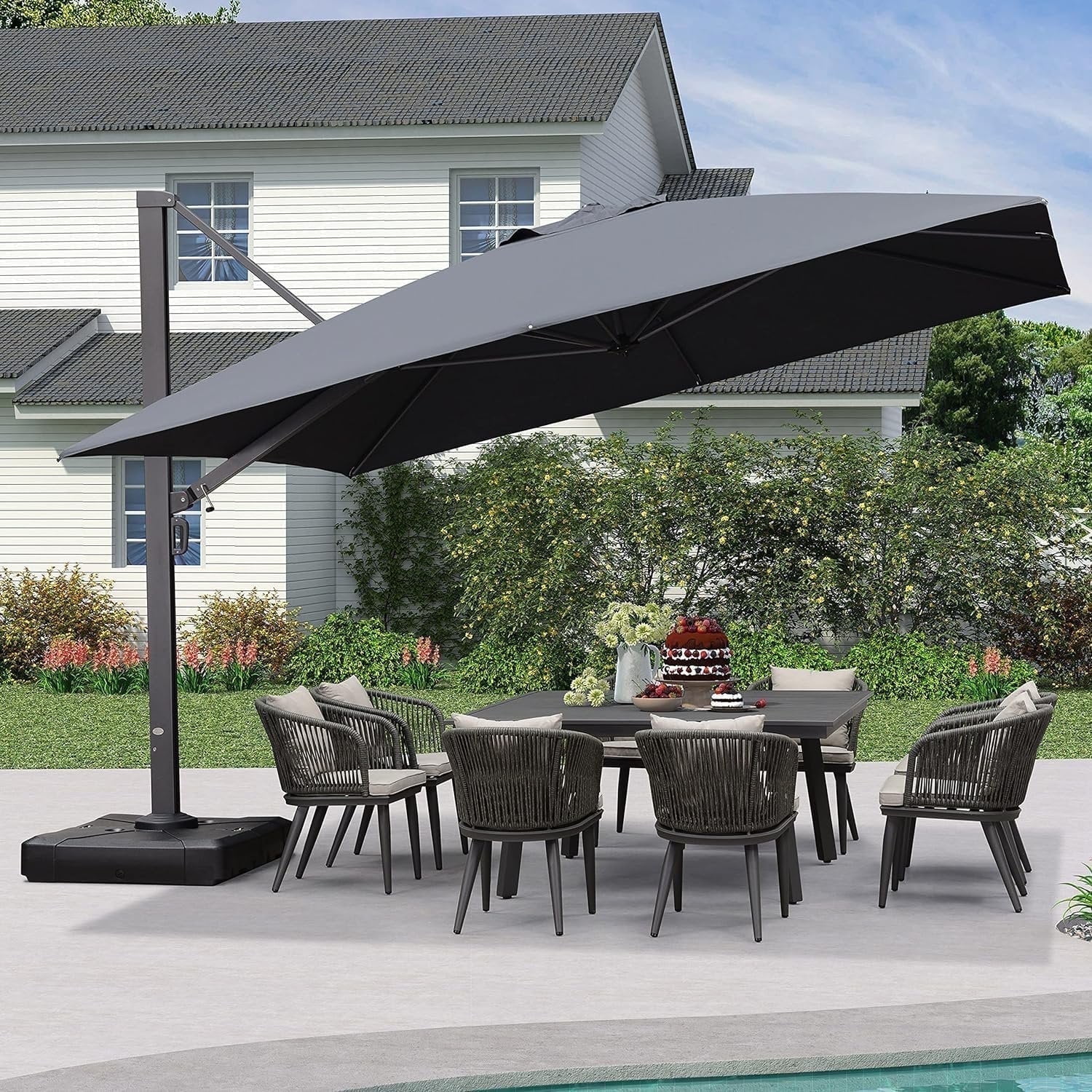 Click here for Purple Leaf 12 Ft Outdoor Cantilever Umbrellas Squ... prices