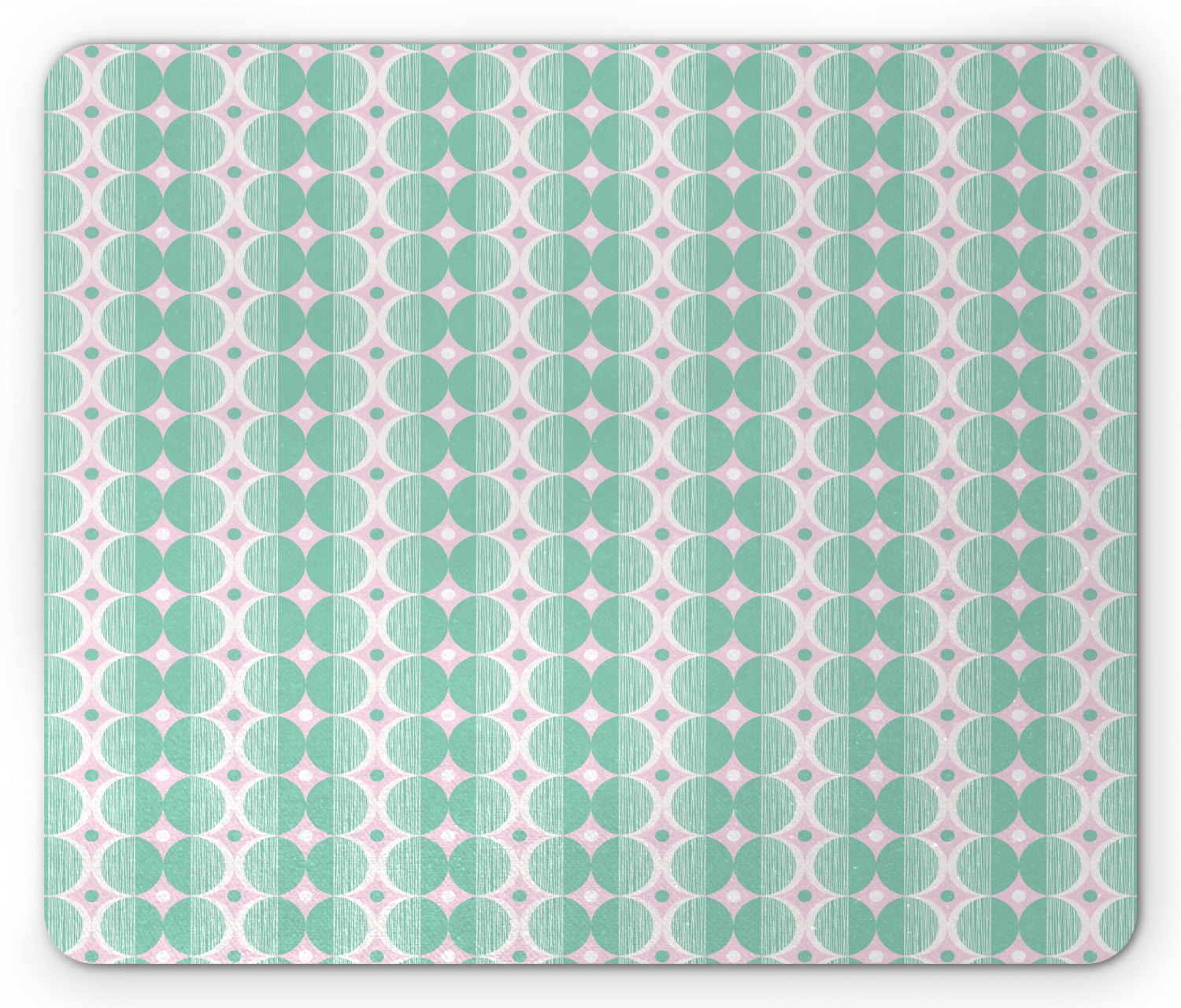 Retro Mouse Pad, Geometric Pattern in Vintage Style Symmetric Rounds ...