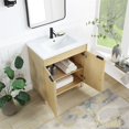 Palos 30" Single Bath Vanity in Spruce Natural Brown with White Ceramic ...