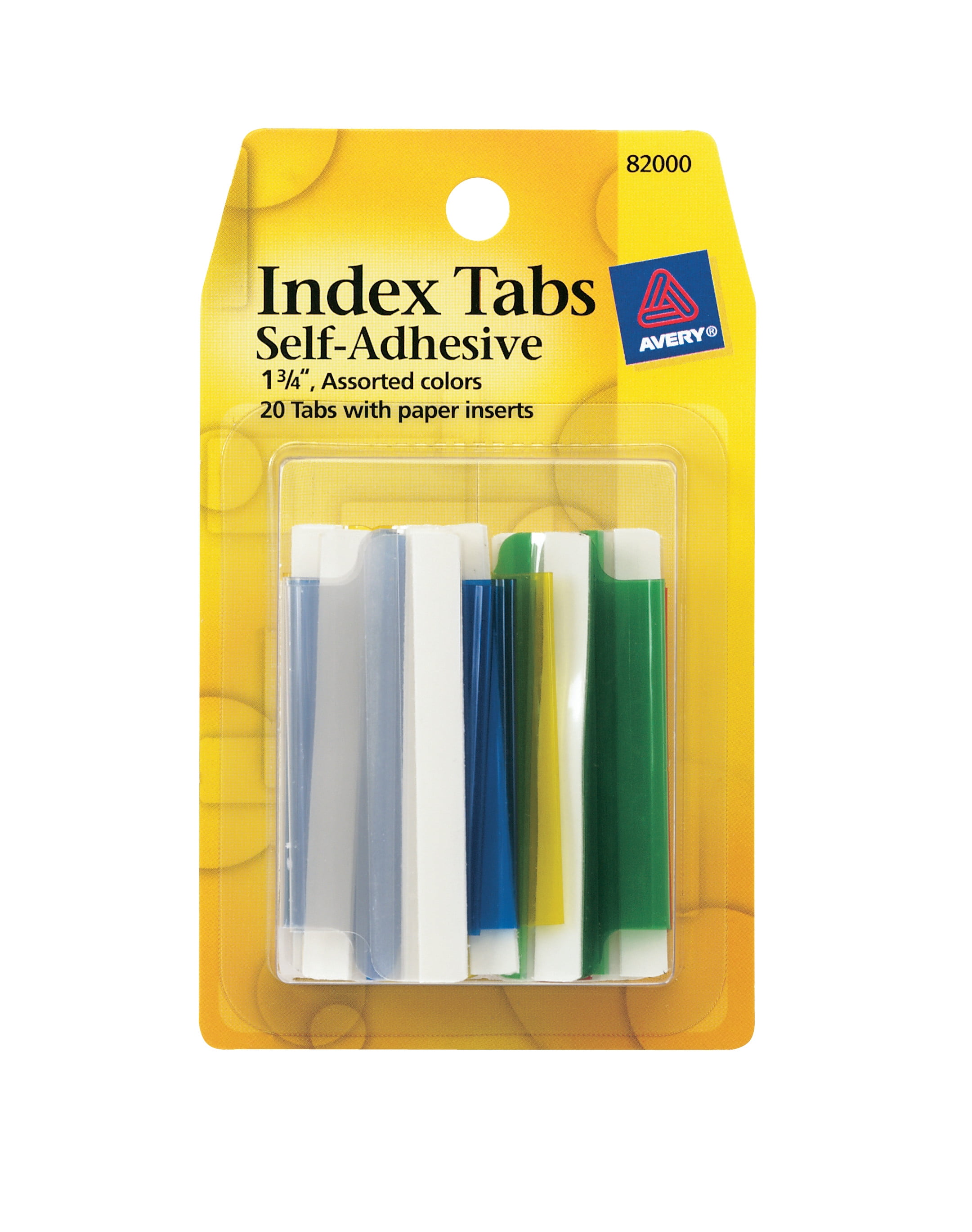 Avery Index Tabs with Writable Inserts, 20 Assorted Tabs - Walmart.com