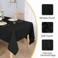 Black 60x84 Inch Rectangular Textured Jacquard Tablecloth Waterproof ...